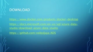 Instant sql sandbox using docker | PPTX | Cloud Computing | Internet