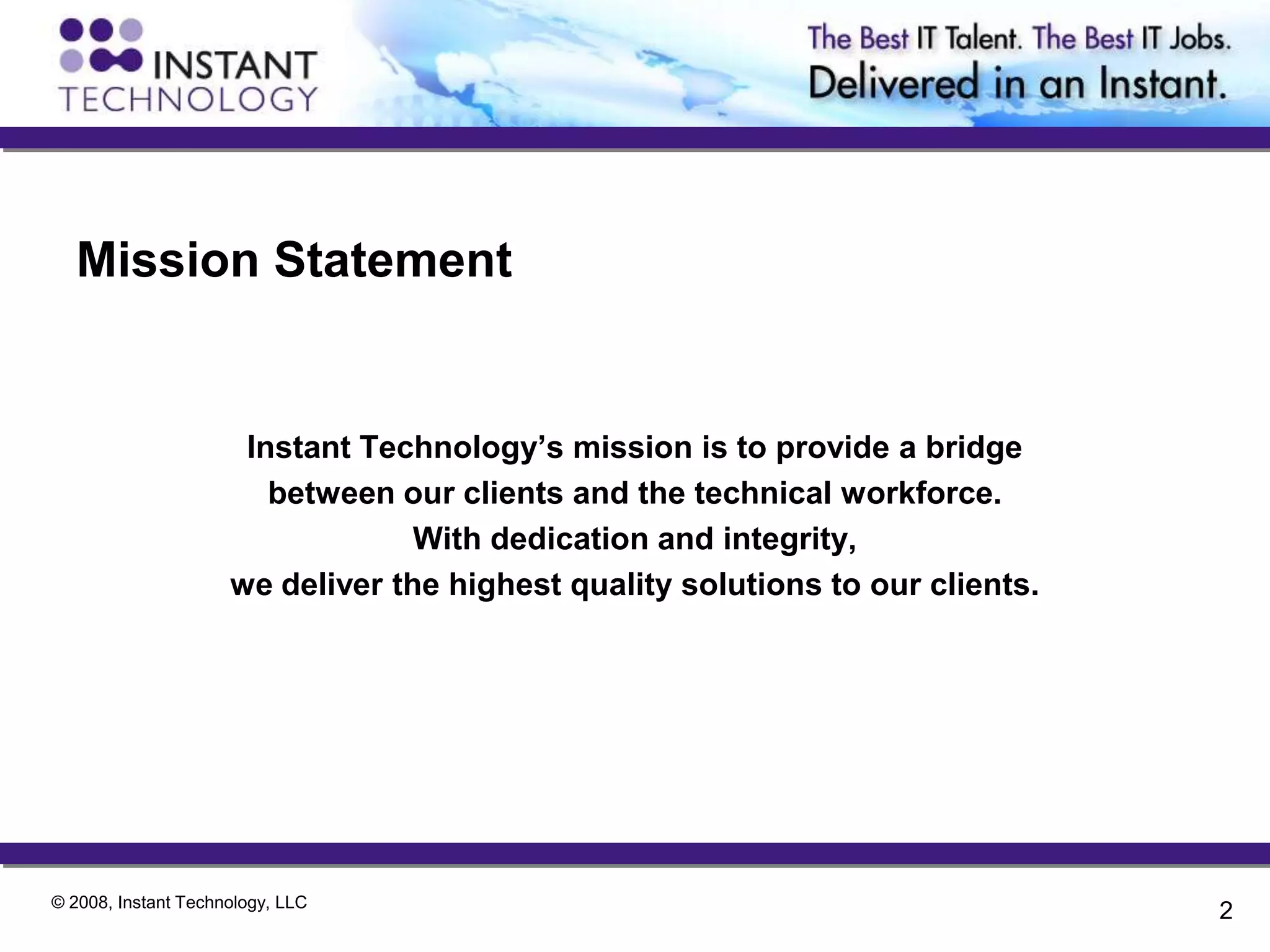 Instant Technology Capabilities Statement | PPTX | Resume Writing and Advice | Job Search