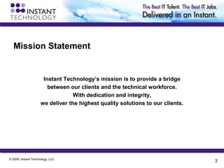 Instant Technology Capabilities Statement | PPTX | Resume Writing and ...