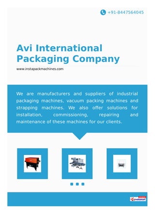 Avi International Packaging Company, New Delhi, Pack Machines | PDF