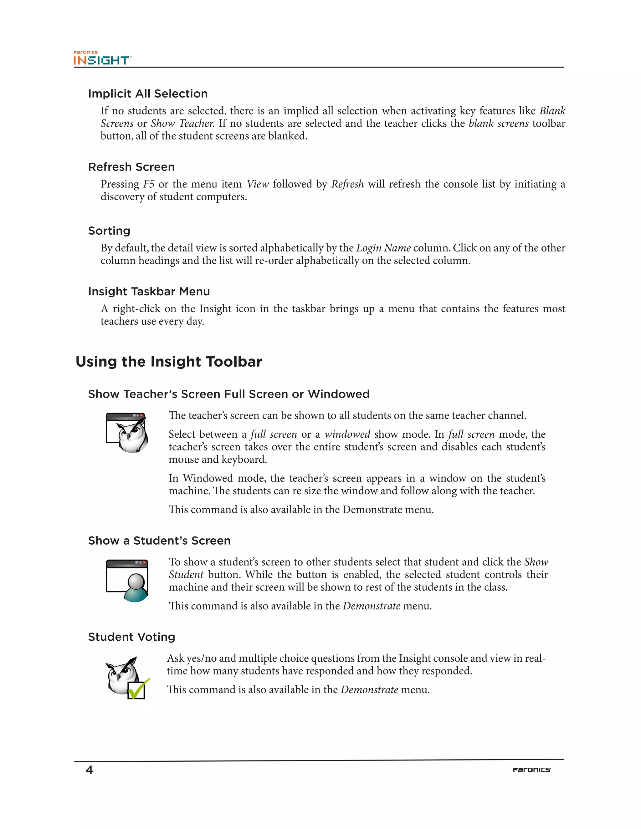 Faronics Insight User Guide for Teachers | PDF