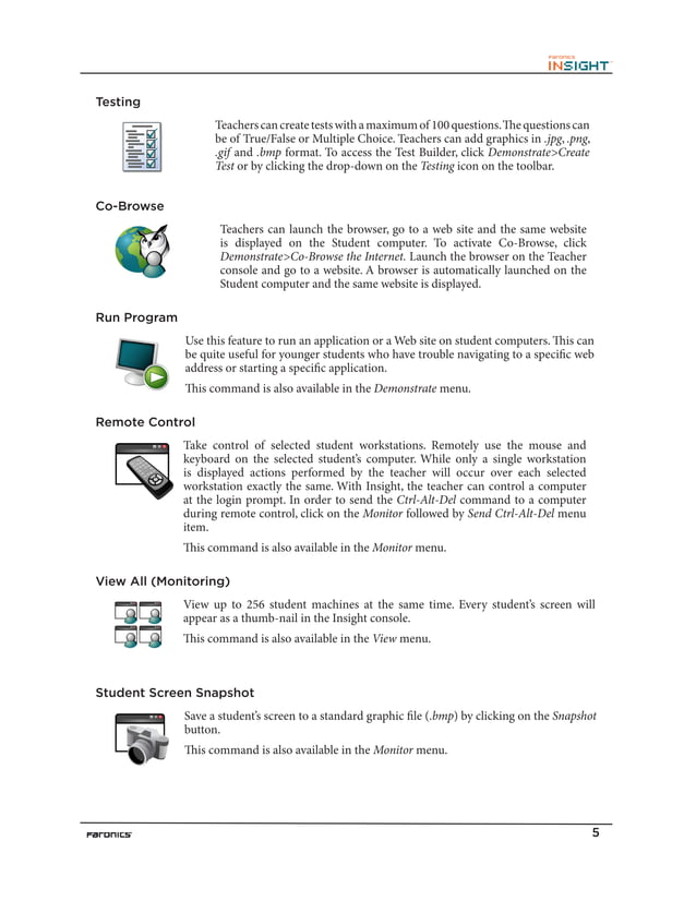 Faronics Insight User Guide for Teachers | PDF