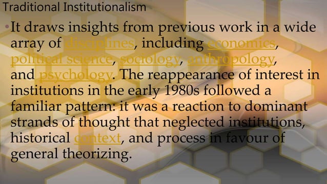 Institutionalism | PPTX | Science