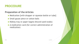 Instillation of Drug | PPTX