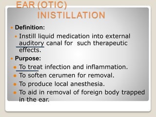 Instillation of medication | PPT
