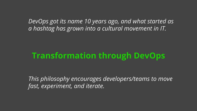 A Culture Transformed: Instilling DevOps Ways of Working | PPT