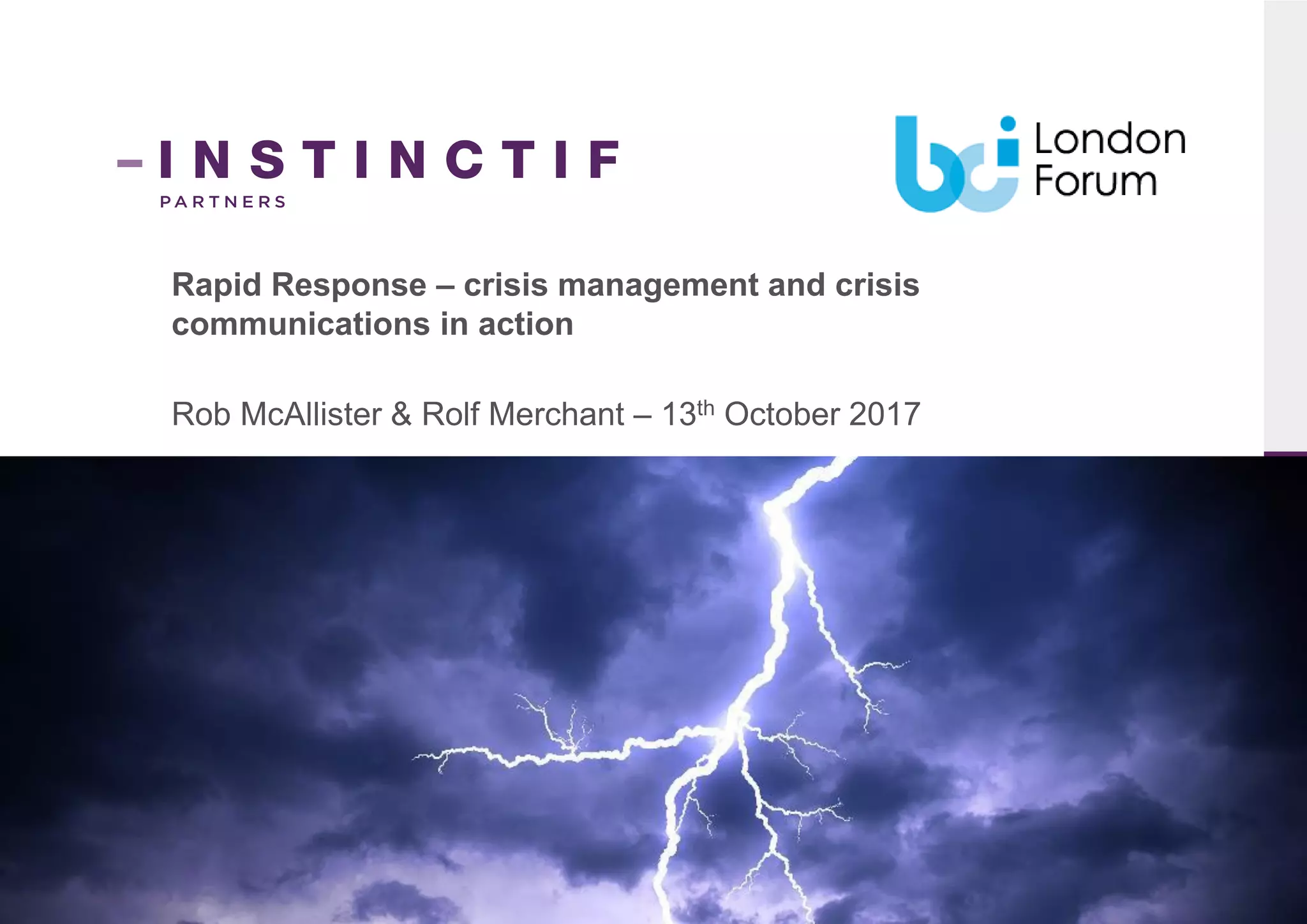 Instinctif rapid response crisis management and communications in ...