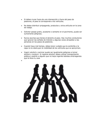 NORMAS DE SEGURIDAD EN PEATONES, CICLISTAS, MOTOCICLISTAS, Y ...
