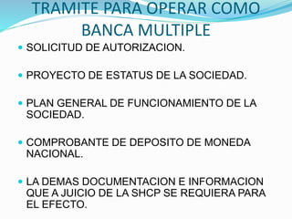 Instituciones de banca múltiple | PPTX