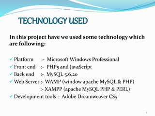 Institute Mangement System PPT By Mukesh | PPTX | Browsers | Computer Software and Applications