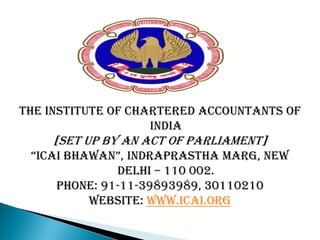 Institute Of Chartered Accountants Of India | PPTX