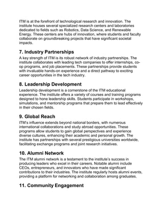 Institute of Technology and Management: Where Technology Meets Leadership | PDF