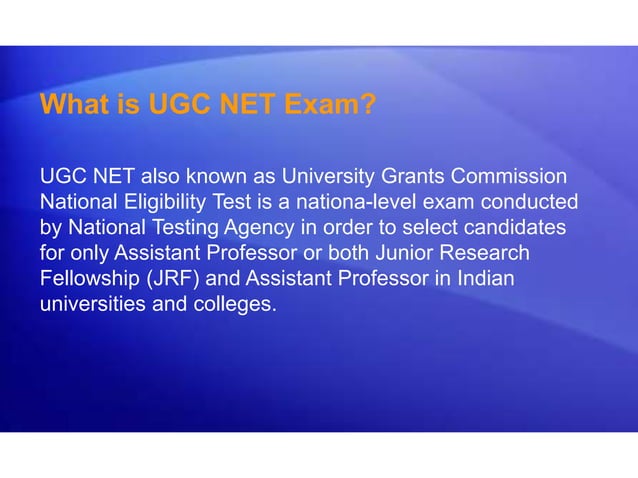 Institutes that accept UGC NET Score Card | PPT