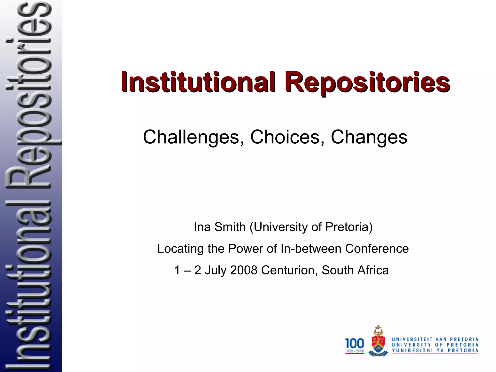 Institutional Repositories Uni Of Pretoria | PPT