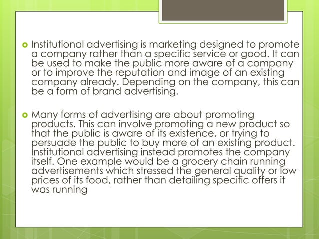 Institutional advertising | PPTX