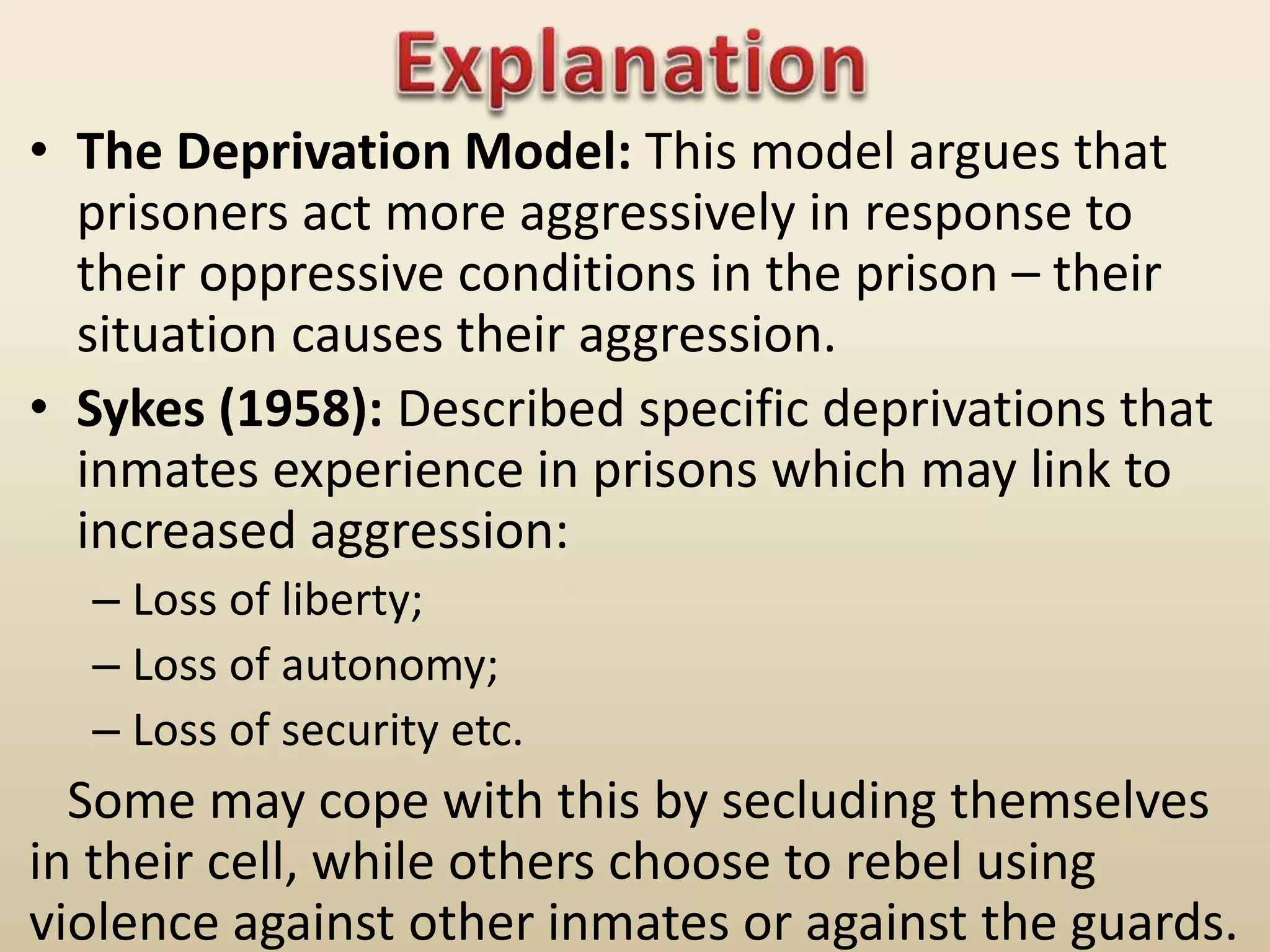 A-Level Psychology: Institutional Aggression - New Spec | PPTX
