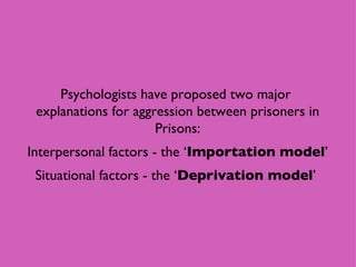 Institutional aggression prisons | PPT