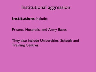 Institutional aggression prisons | PPT