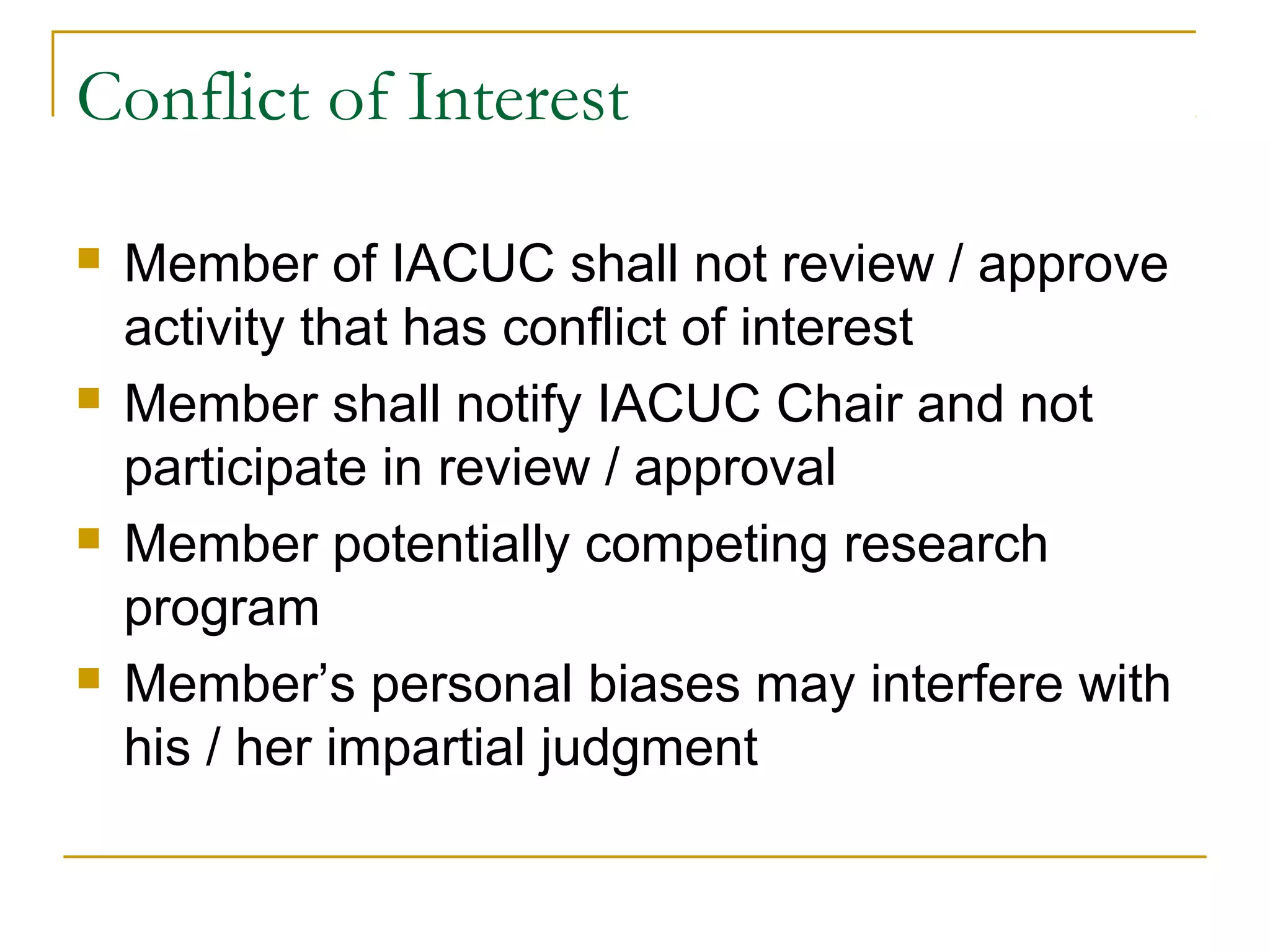 Institutional Animal Care and Use Committee (IACUC) | PPT