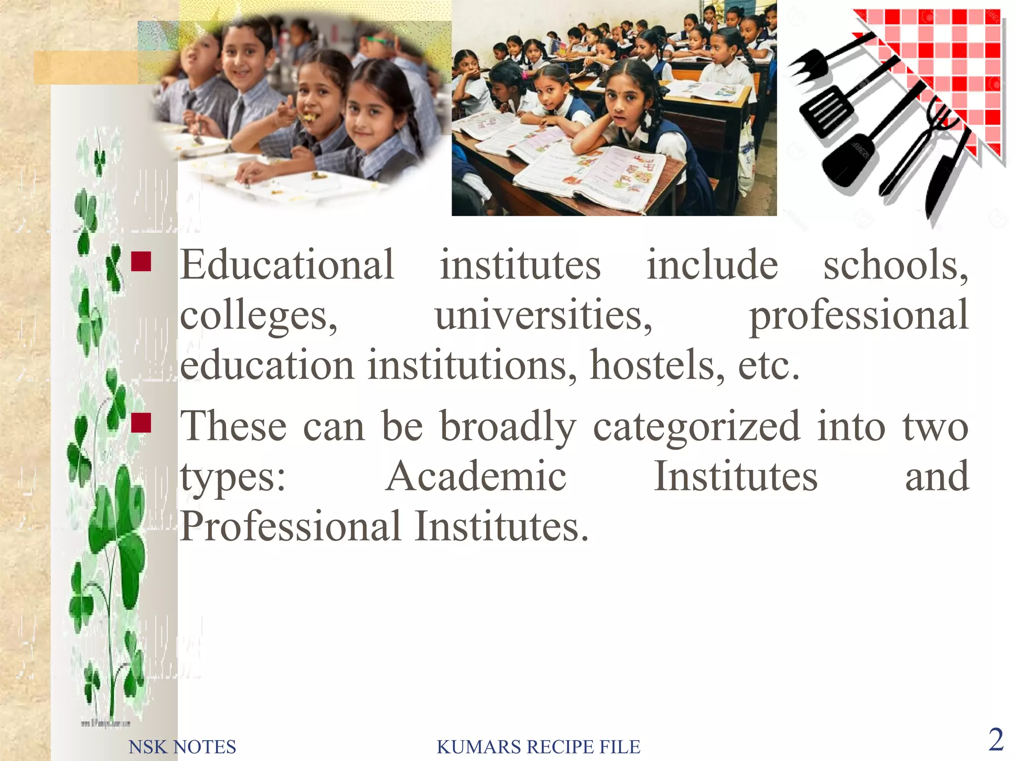 Institutional catering | PPT