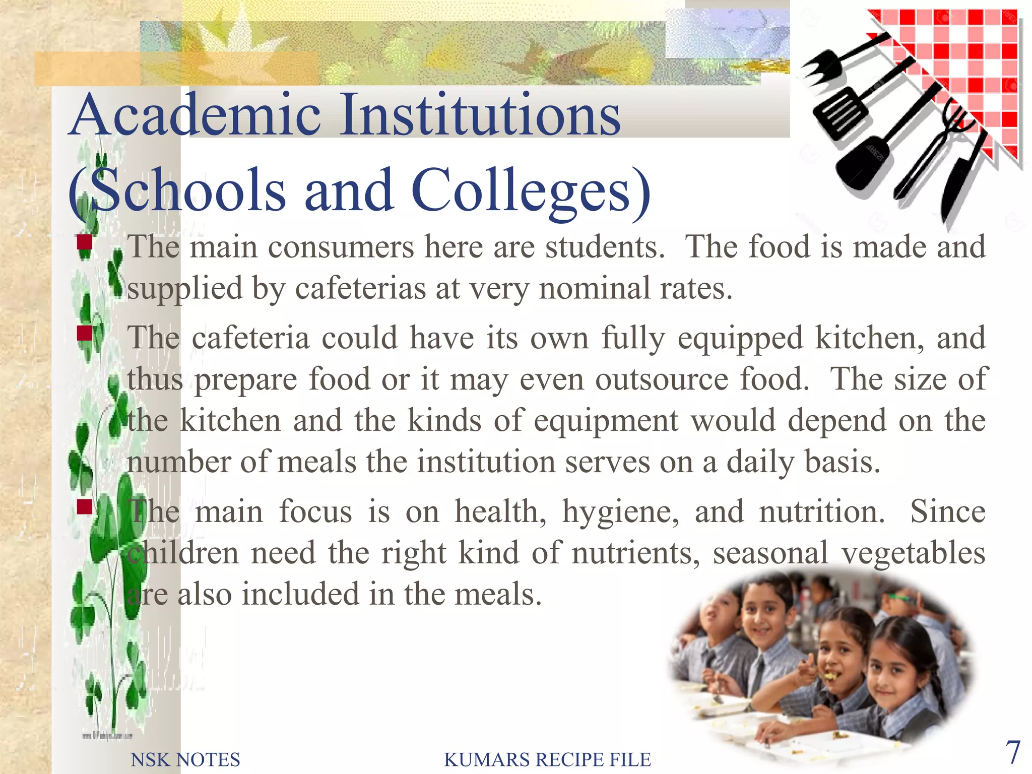 Institutional catering | PPT