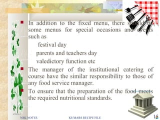 Institutional catering | PPT