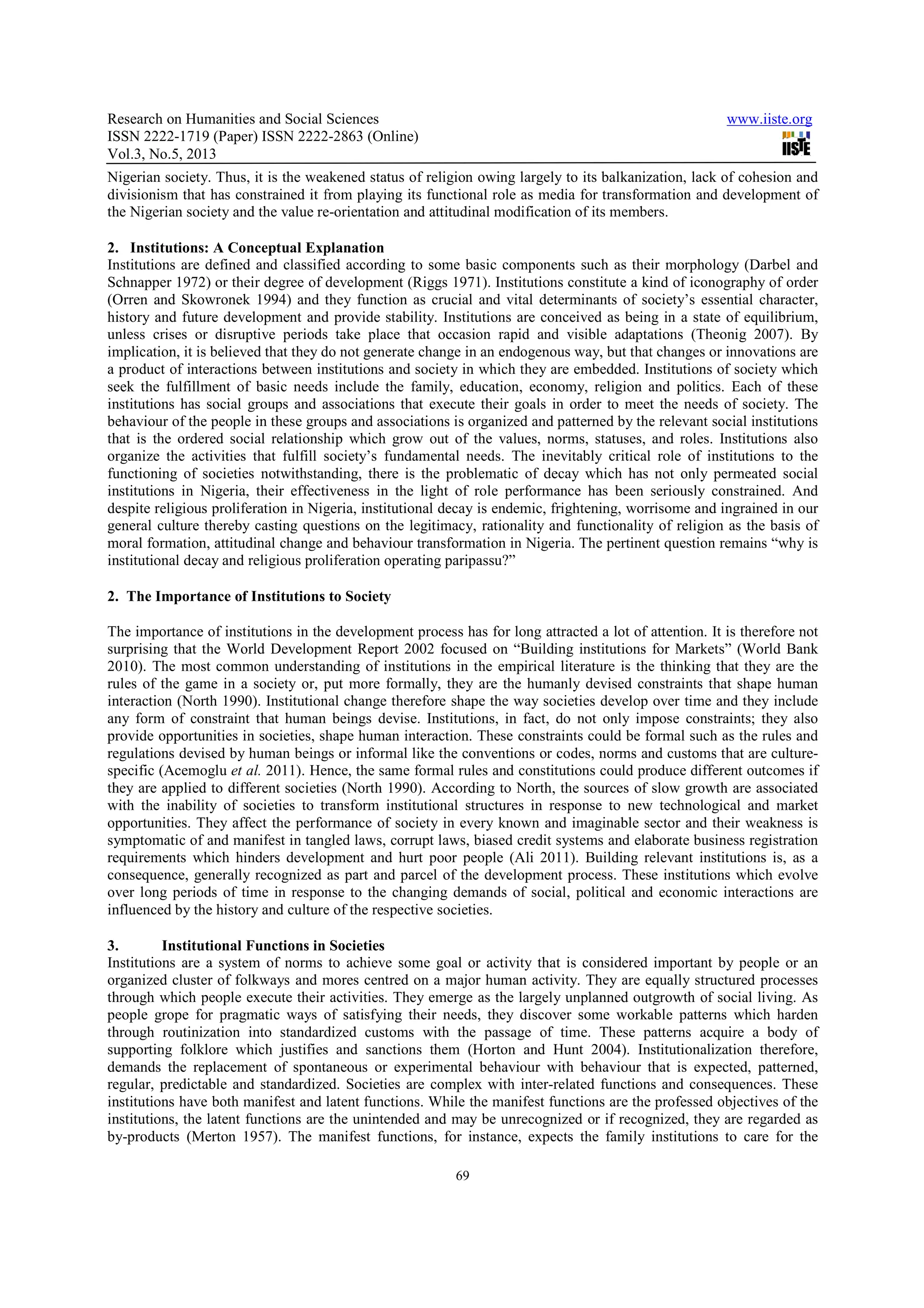 Institutional decay and religious proliferation in | PDF