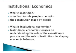 Institutional Economics | PPT