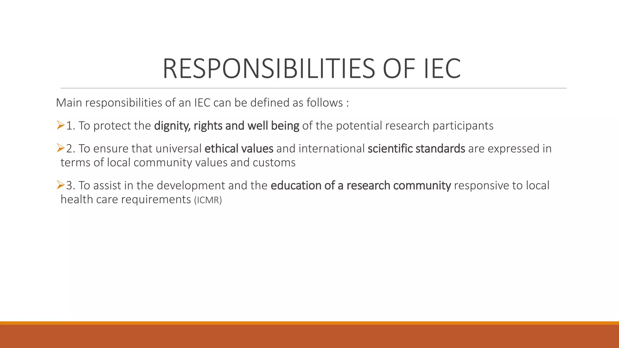 Institutional ethics committee : Roles and Responsibilities | PPTX Institutional ethics committee : Roles and Responsibilities | PPTX