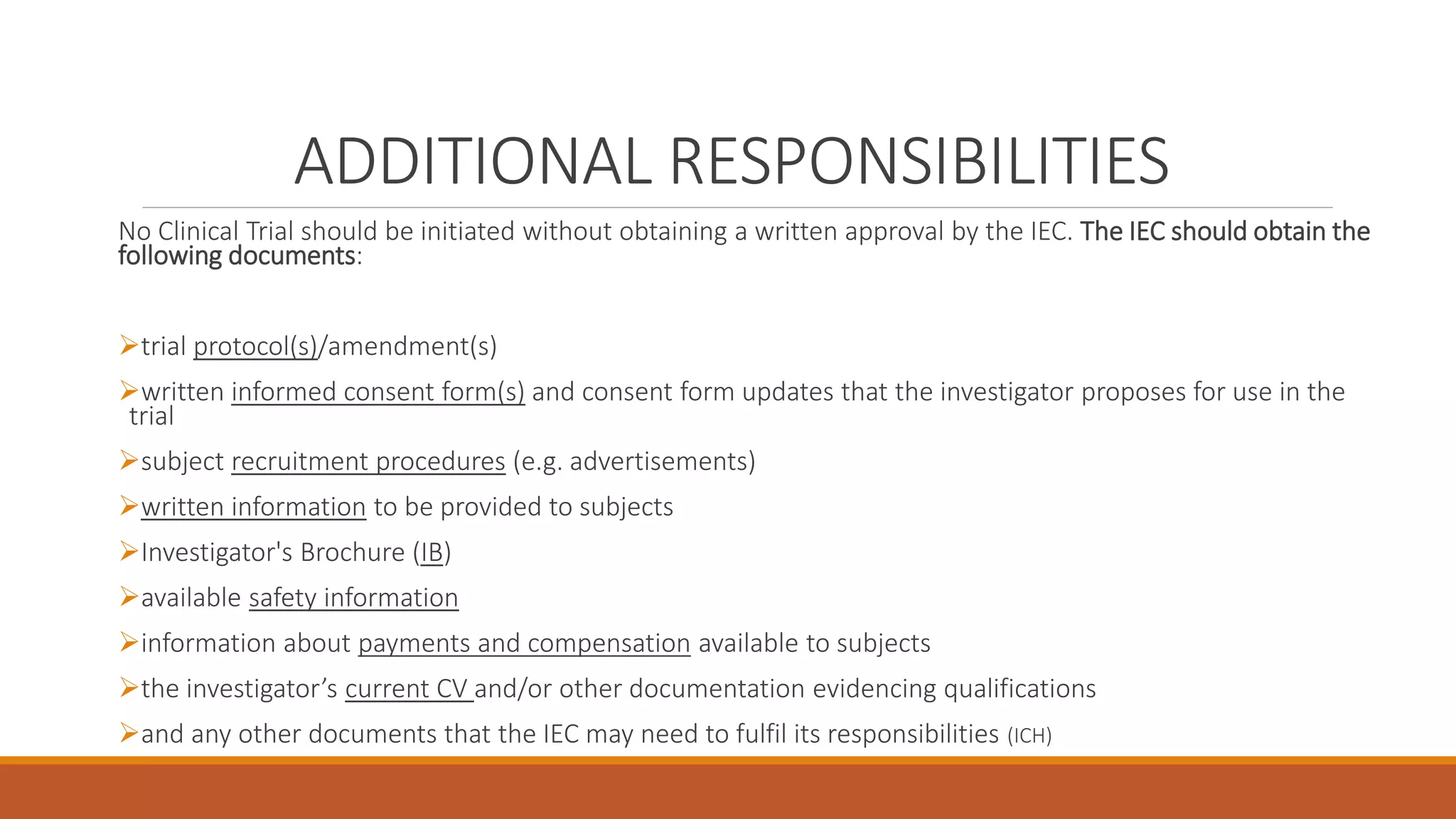 Institutional ethics committee : Roles and Responsibilities | PPTX