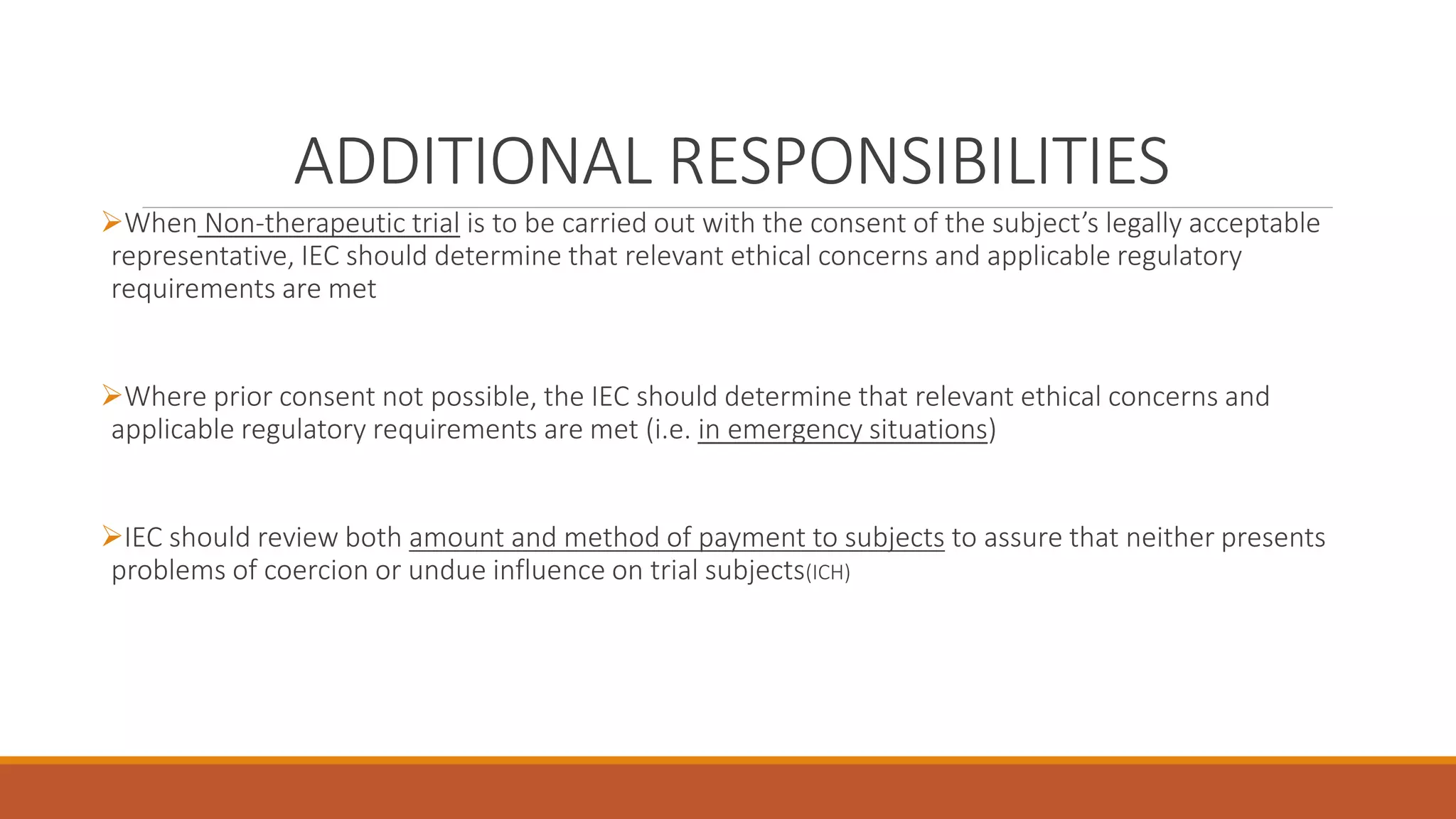Institutional ethics committee : Roles and Responsibilities | PPTX