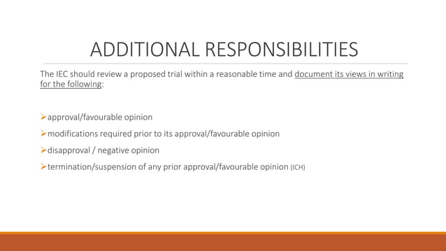 Institutional ethics committee : Roles and Responsibilities | PPTX ...