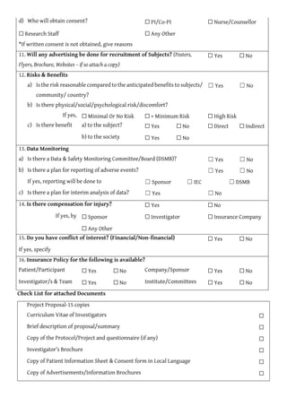 Institutional ethics committee form for ay 2018 onwards | PDF