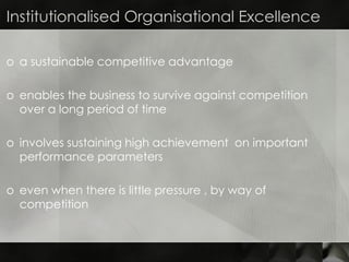 Institutionalised Organisational Excellence | PDF