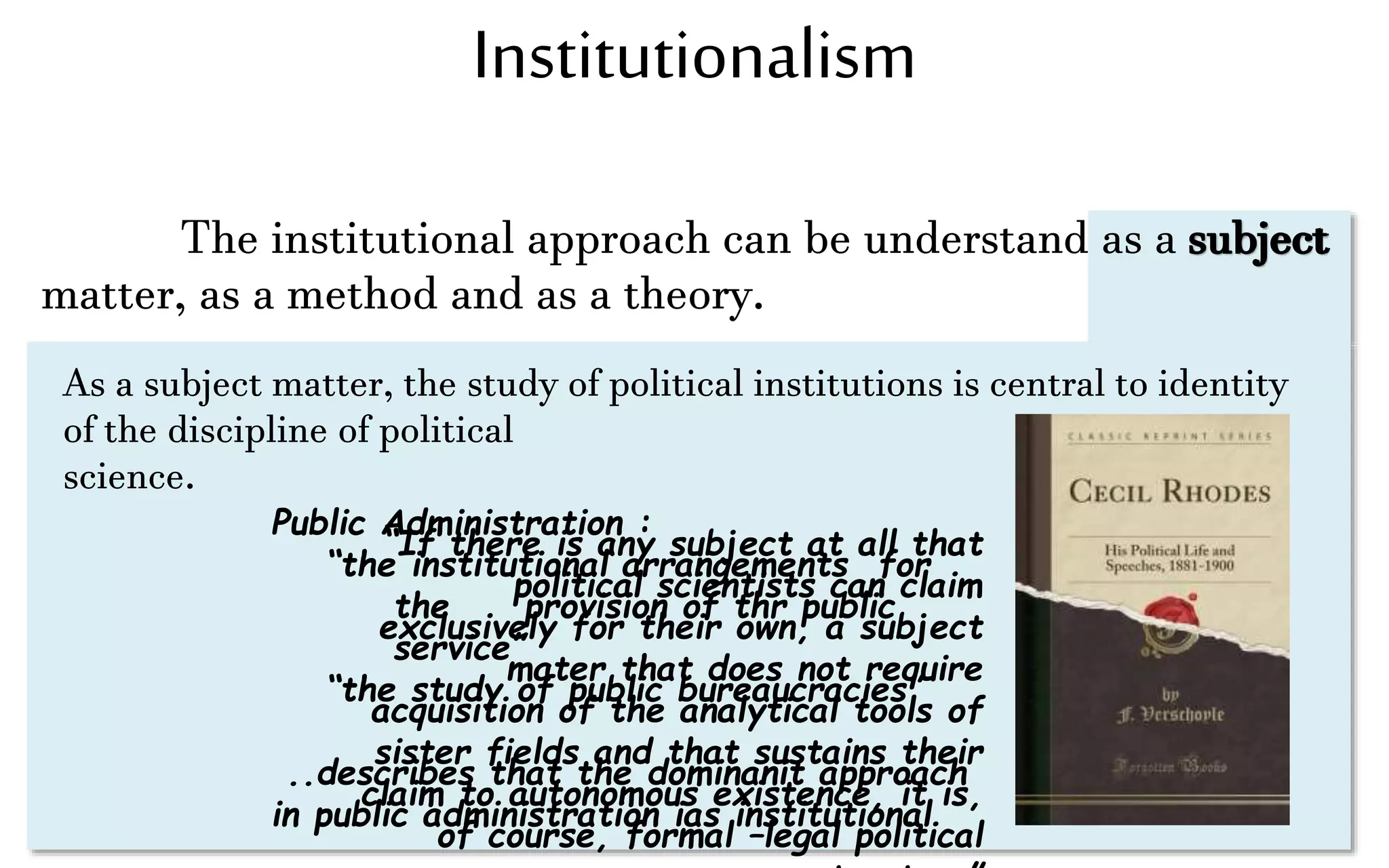 DISS - Approaches - Institutionalism | PPTX