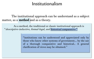 DISS - Approaches - Institutionalism | PPTX