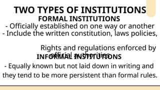 The basic concepts and principles of institutionalism | PPTX