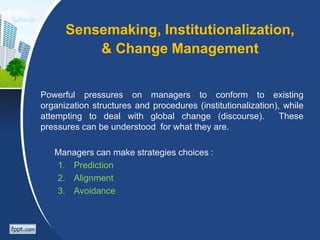 Institutionalization and change | PPTX