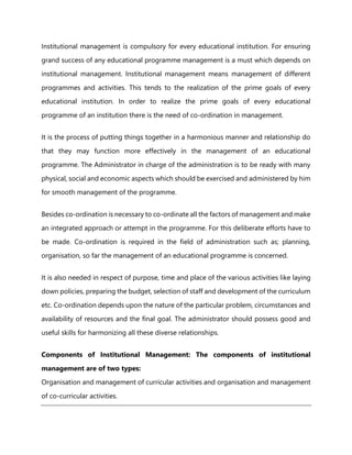 INSTITUTIONAL MANAGEMENT.docx | Homework and Study | Education
