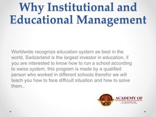 Institutional management of abms university | PPT