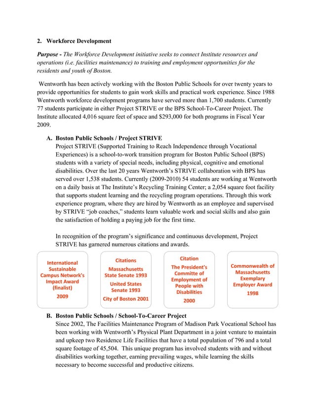 Institutional Master Plan, Employment, Workforce Development ...