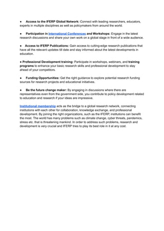 Institutional Memberships: Opening Doors to Global Connections | PDF