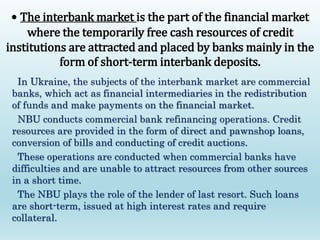Institutional model of the money market | PPT