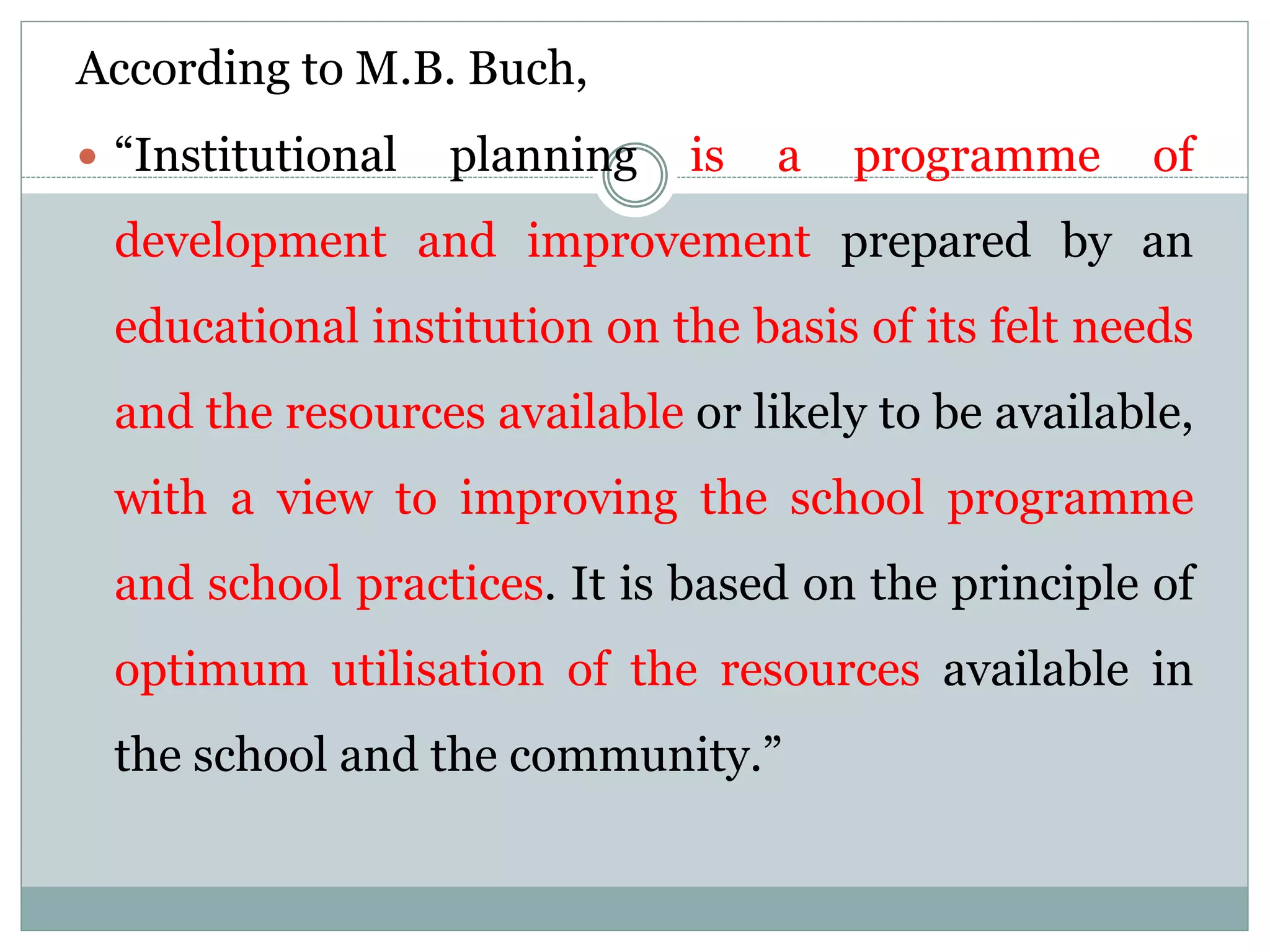 Institutional planning | PPTX