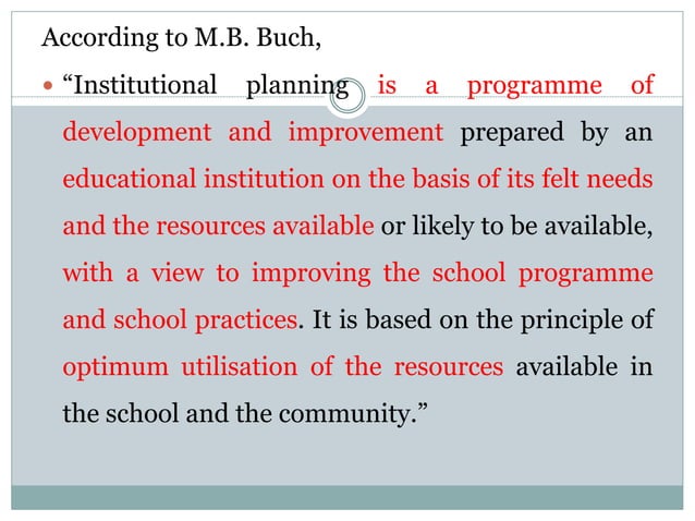 Institutional planning | PPTX | Secondary Education | Education