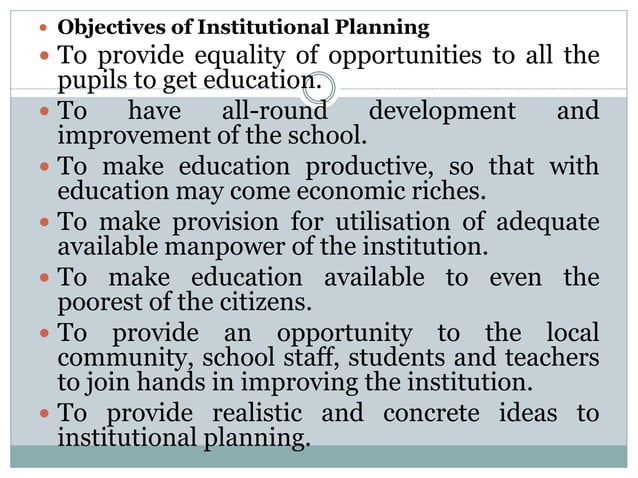 Institutional planning | PPT