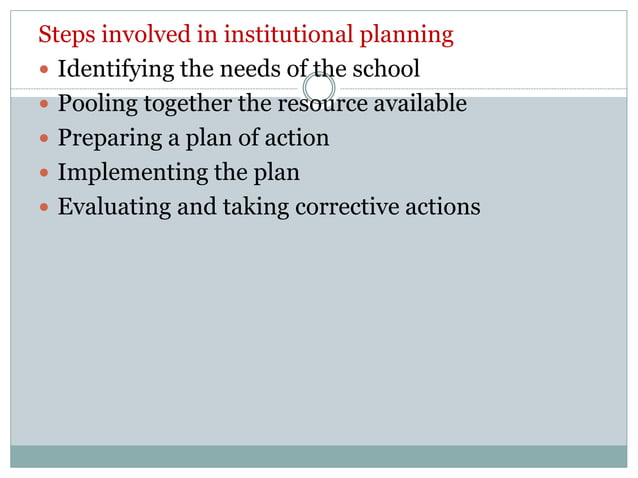 Institutional planning | PPTX | Secondary Education | Education
