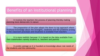 Institutional planning | PPTX