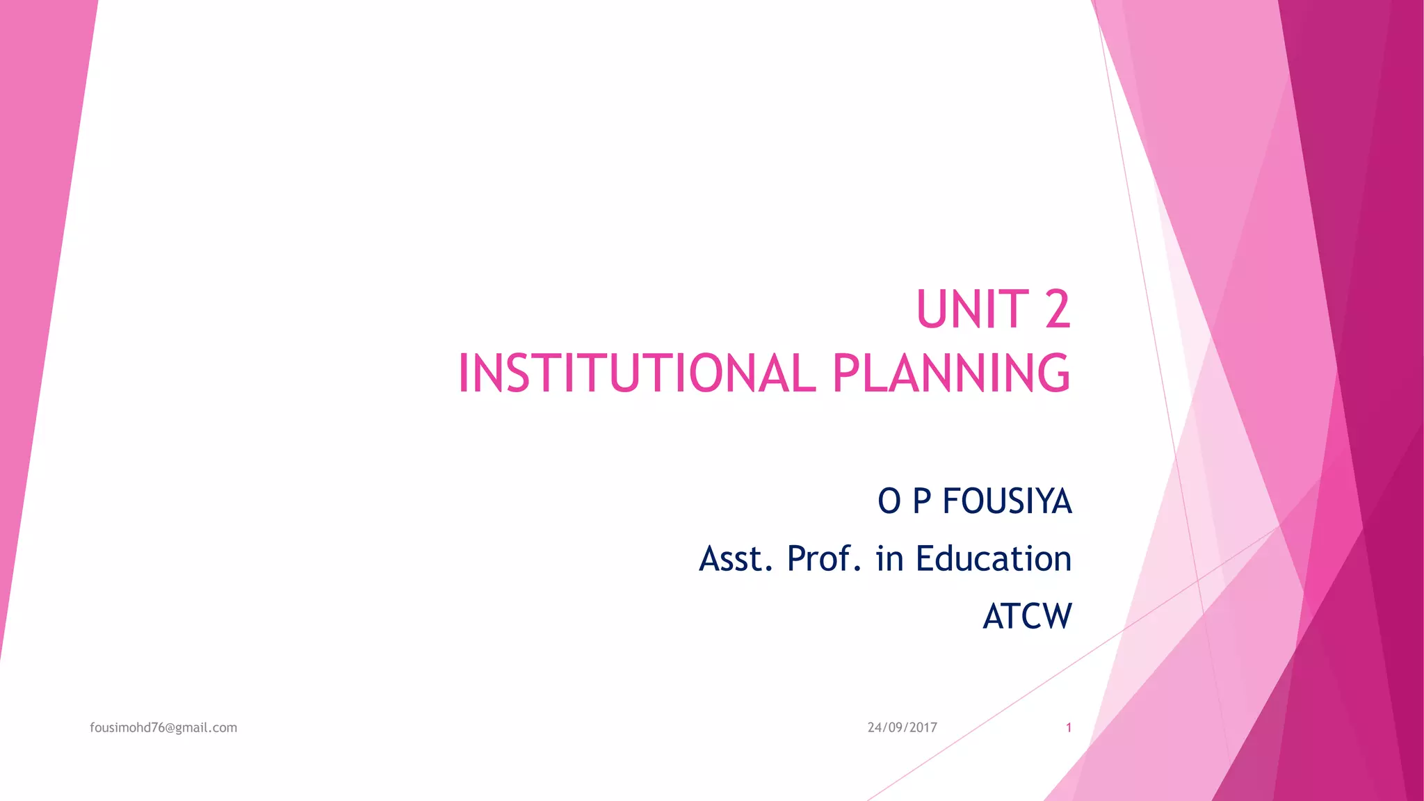 Institutional planning | PPT