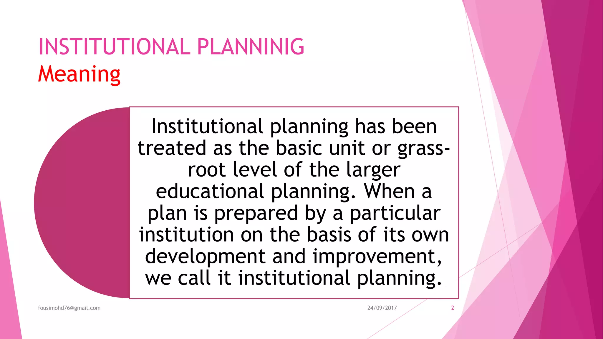 Institutional planning | PPT | Free Download